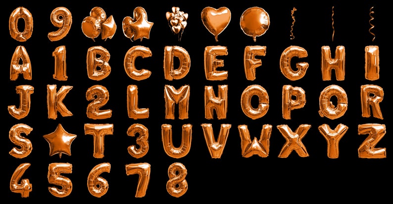300 Balloon Alphabet PNG Overlays: Transparent Photoshop Backgrounds ...