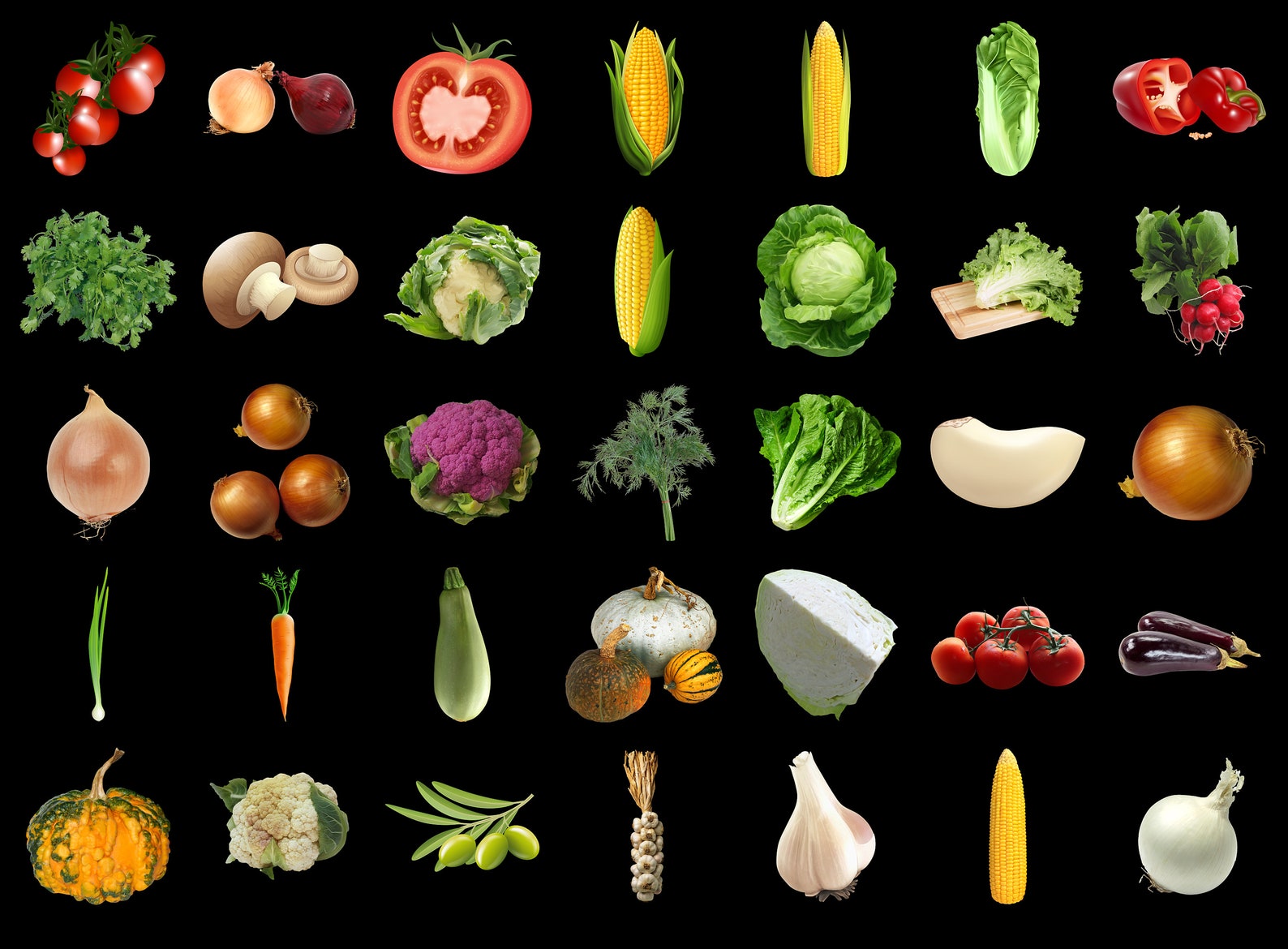 Vegetables PNG Overlays: 250 Transparent Photoshop Backgrounds (digital ...