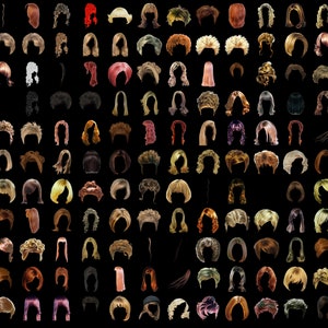 1000 Hair Photoshop Overlays: Transparent PNG Textures (digital ...