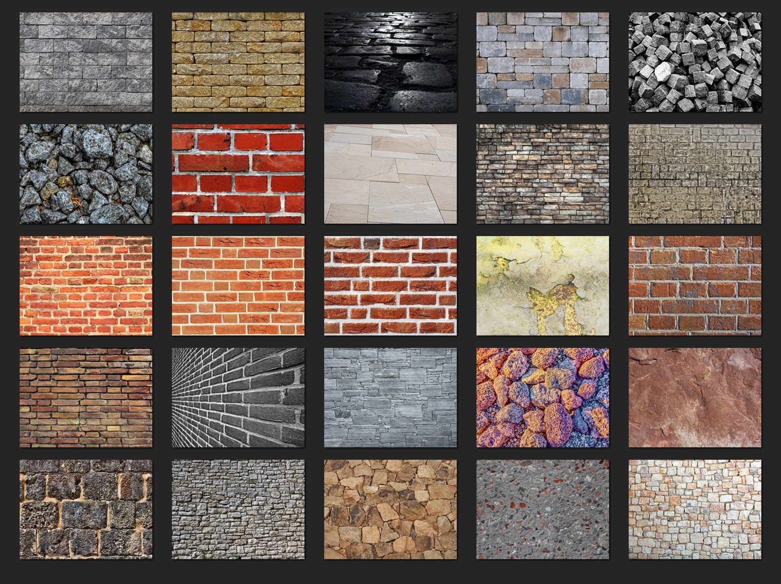 200 STONE Brick PHOTOSHOP OVERLAYS Digital Textures | Etsy