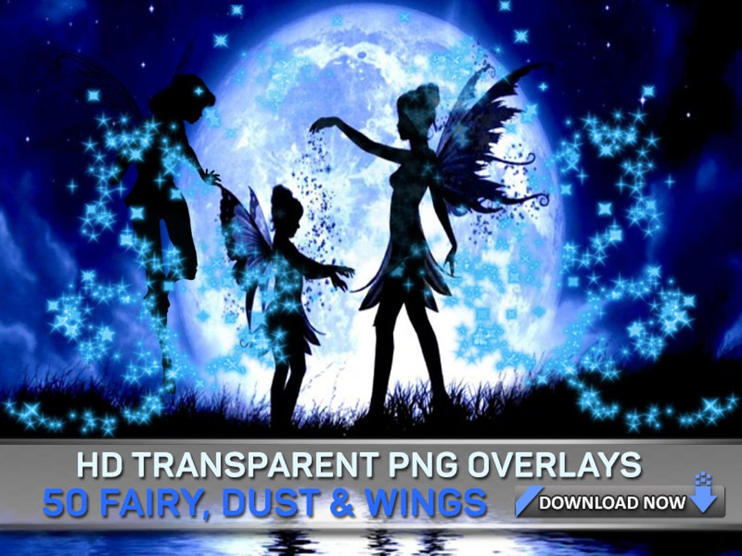 50 Fairy Dust & Wings PNG Overlays: Magic Photo Effects (digital ...