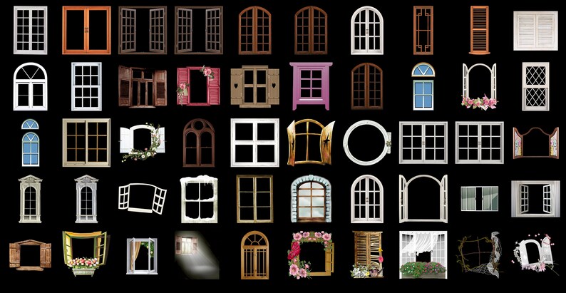 300 WINDOWS PNG TRANSPARENT Photoshop Overlays Windows Png - Etsy
