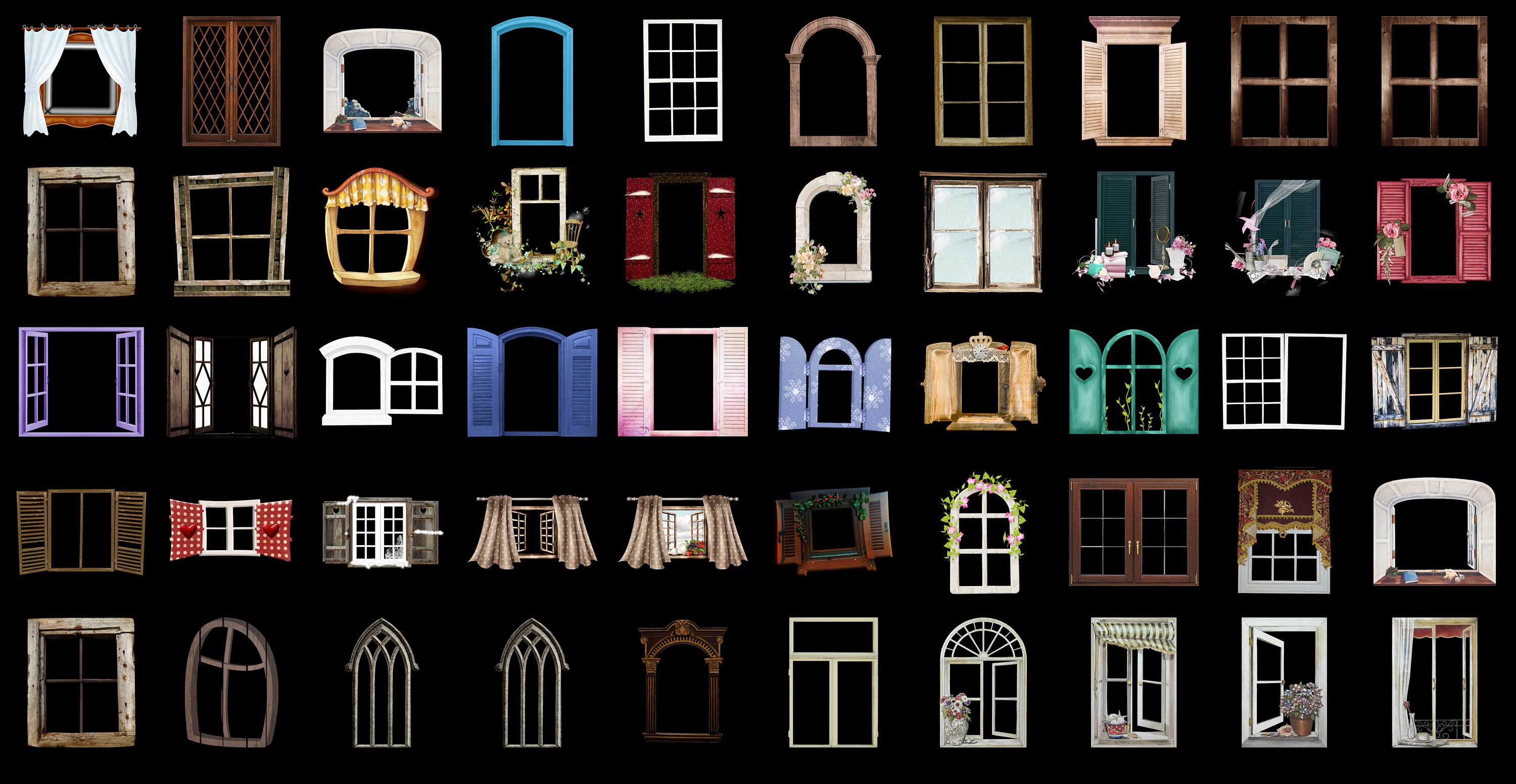 300 WINDOWS PNG TRANSPARENT Photoshop Overlays Windows Png - Etsy