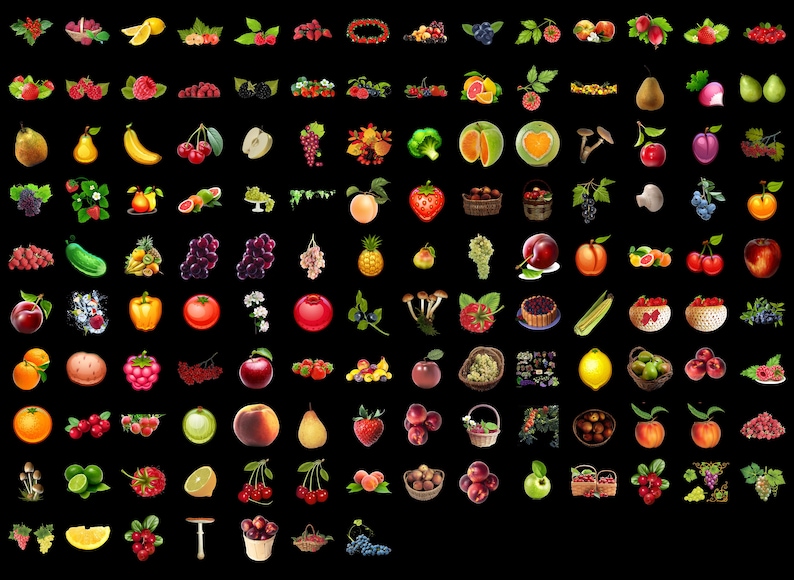 1500 FRUITS TRANSPARENT PNG Photoshop Overlays Fruits Png - Etsy