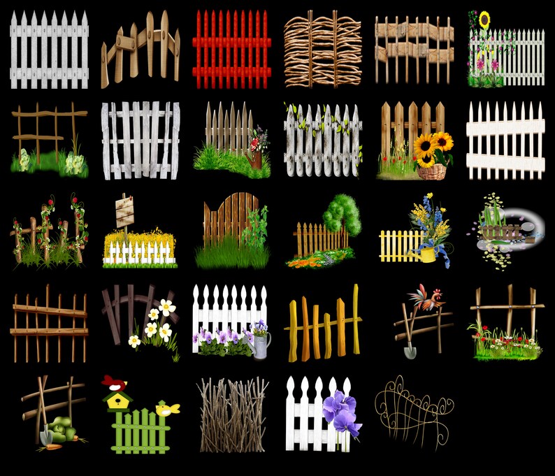 200 Benches, Fences, Gates PNG Overlays: Transparent Photoshop Files ...