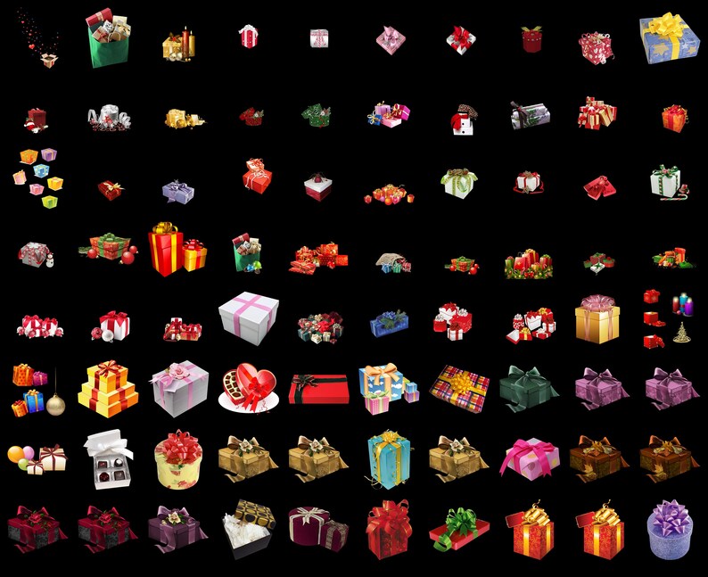 600 GIFT BOX TRANSPARENT Png Photoshop Overlays Gift Box Png - Etsy