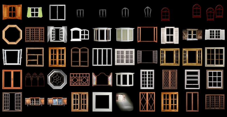 300 WINDOWS PNG TRANSPARENT Photoshop Overlays Windows Png - Etsy