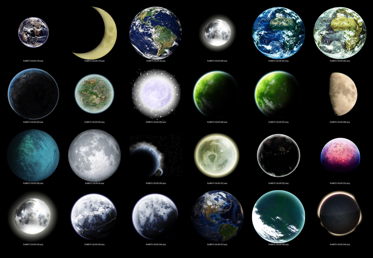 200 PLANETS TRANSPARENT PNG Photoshop Overlays Planets Png - Etsy