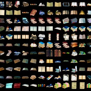 1000 Books Transparent PNG Overlays: Photoshop Backgrounds (digital ...