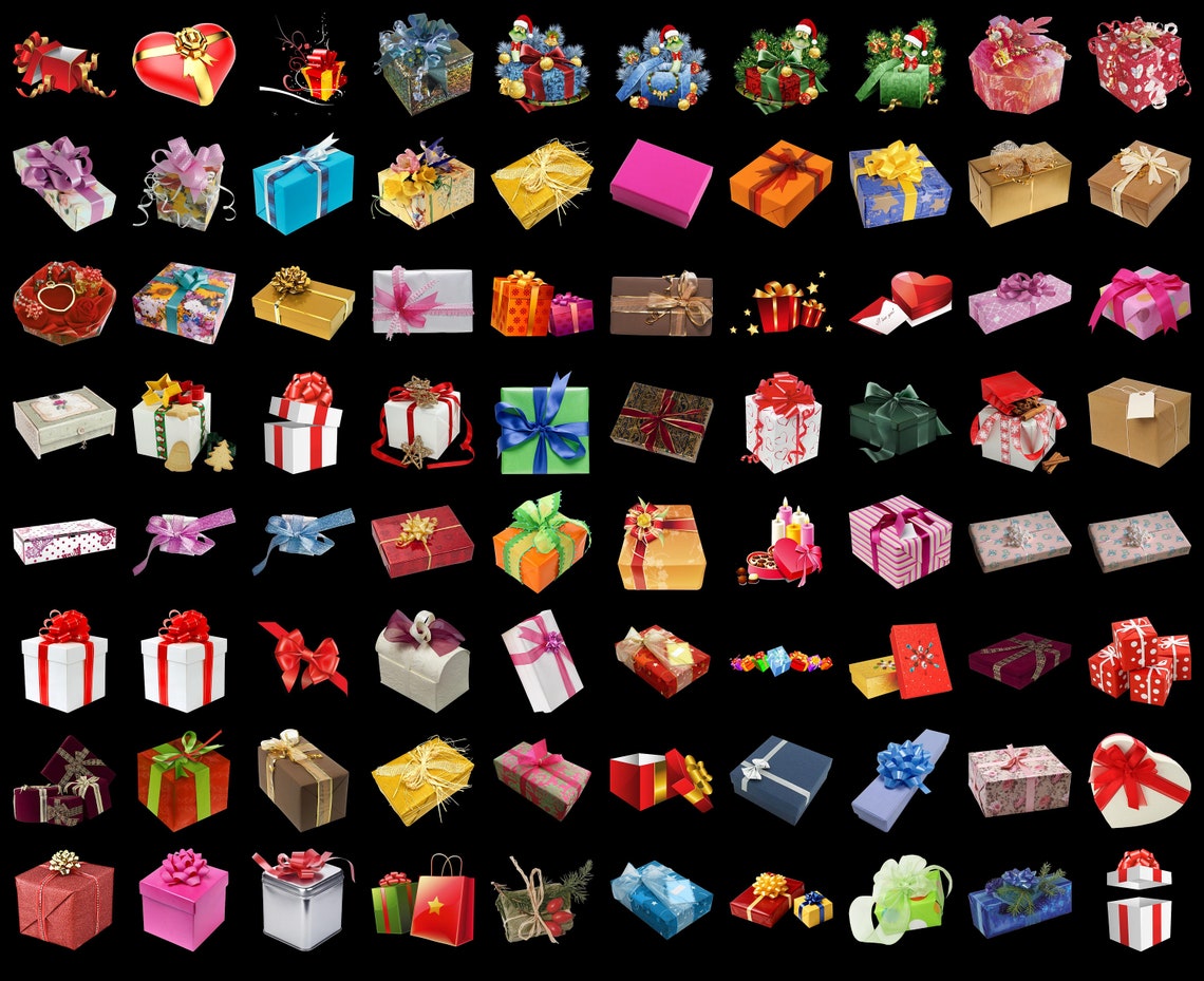 600 GIFT BOX TRANSPARENT Png Photoshop Overlays Gift Box Png - Etsy