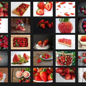 200 STRAWBERRY PHOTOSHOP OVERLAYS, Digital Textures, Backgrounds ...