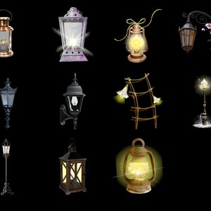 300 LANTERNS, LAMPS TRANSPARENT Png Photoshop Overlays, Png Files ...