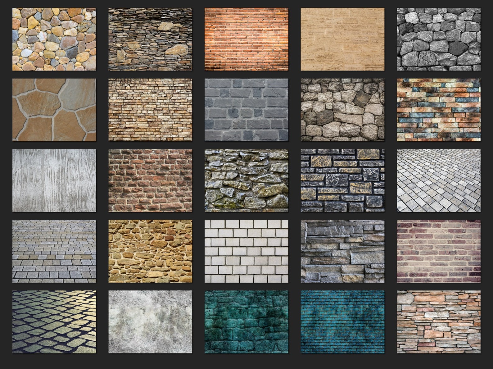 200 STONE Brick PHOTOSHOP OVERLAYS Digital Textures | Etsy