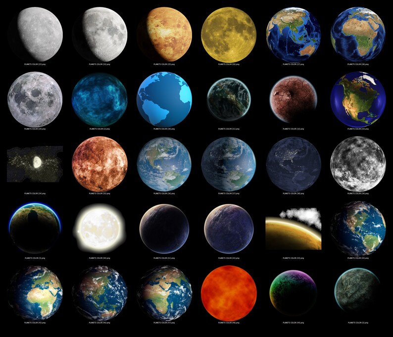 200 PLANETS TRANSPARENT PNG Photoshop Overlays Planets Png - Etsy