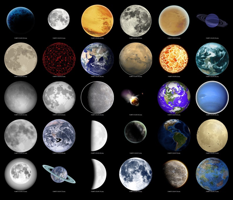 200 PLANETS TRANSPARENT PNG Photoshop Overlays Planets Png - Etsy