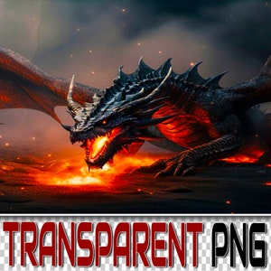 50 Dragon Transparent PNG Overlays: Fantasy Art Graphics - Etsy