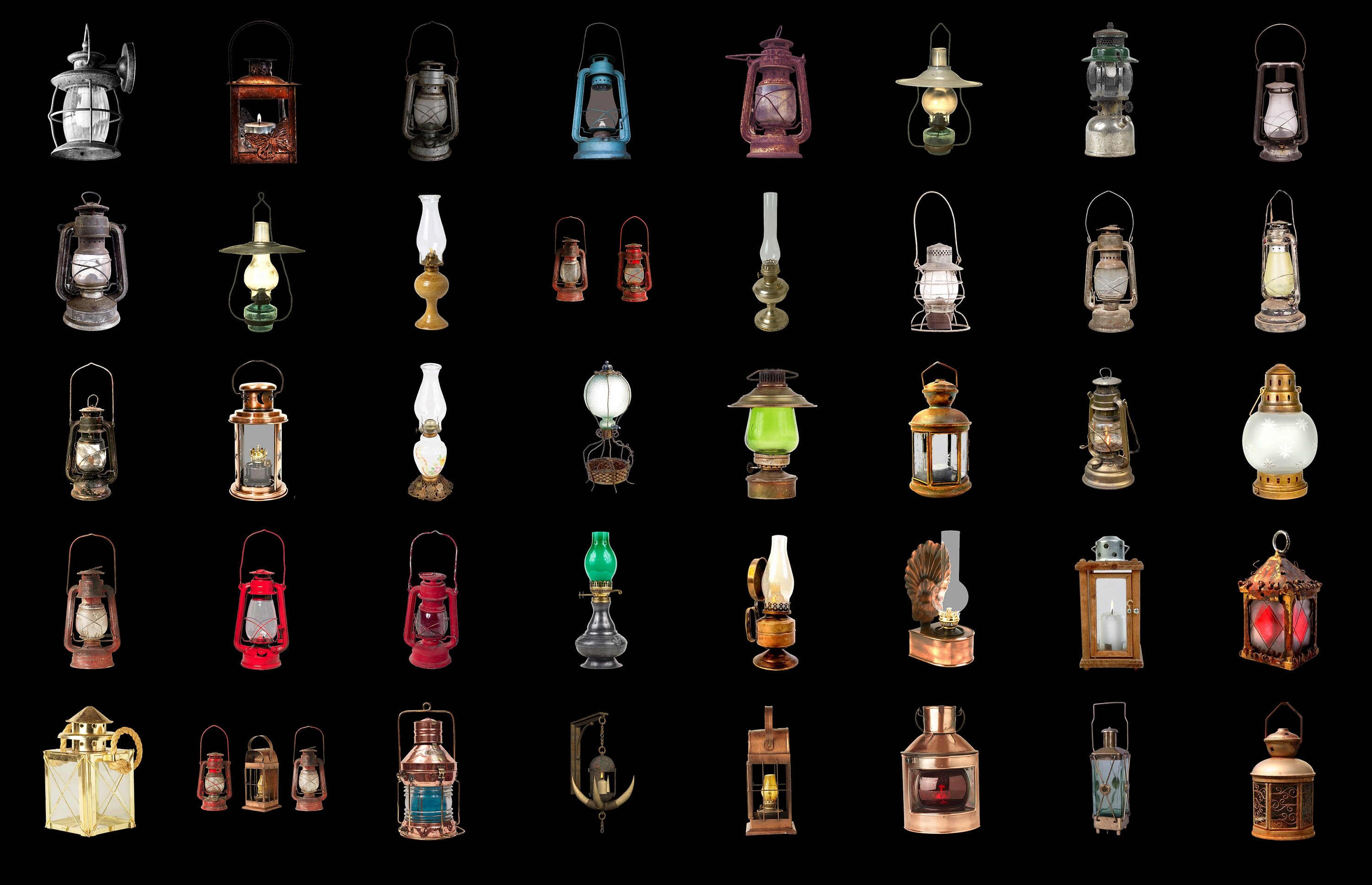 300 Lantern & Lamp PNG Overlays: Transparent Light Effects (digital ...