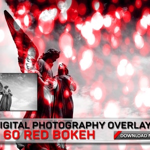 60 RED BOKEH OVERLAY - Red Bokeh Backdropd - Red Bokeh Digital Paper ...