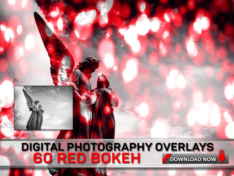 60 RED Bokeh Overlay RED Bokeh Backdropd RED Bokeh Digital | Etsy