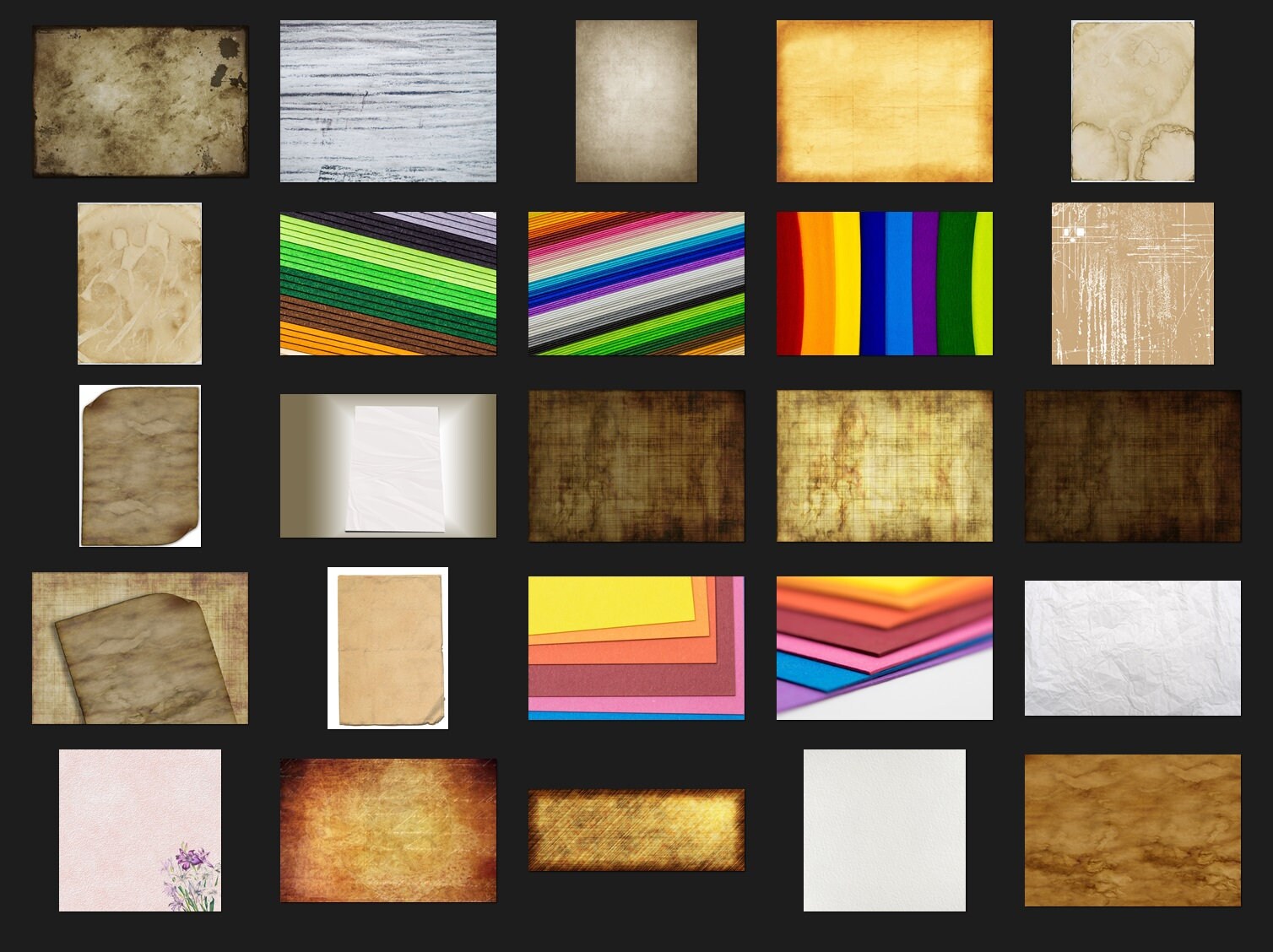 200 PAPER PHOTOSHOP OVERLAYS, Digital Textures, Backgrounds, Backdrops ...