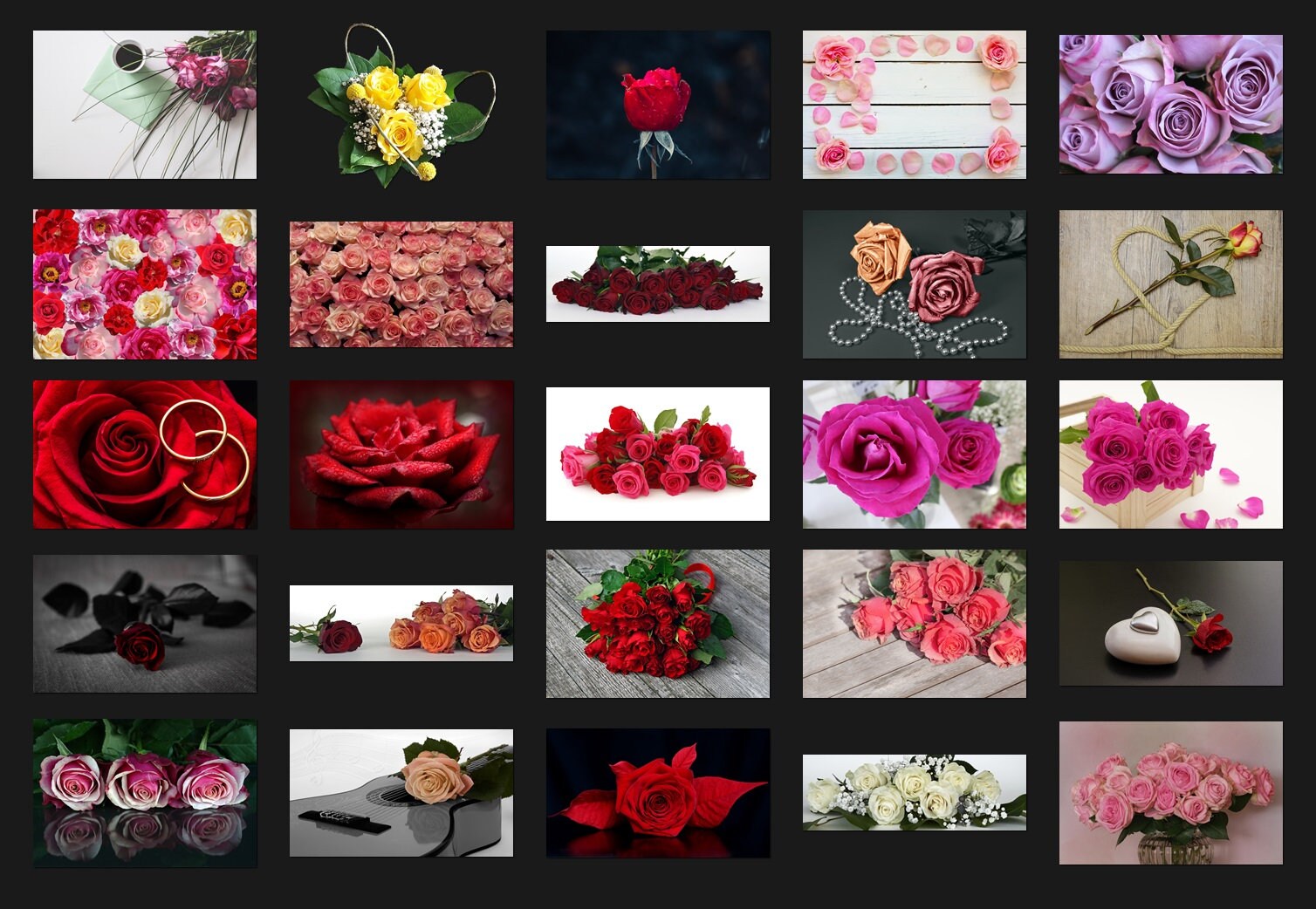200 Red Roses Photoshop Overlays: HD Textures, Backgrounds (digital ...