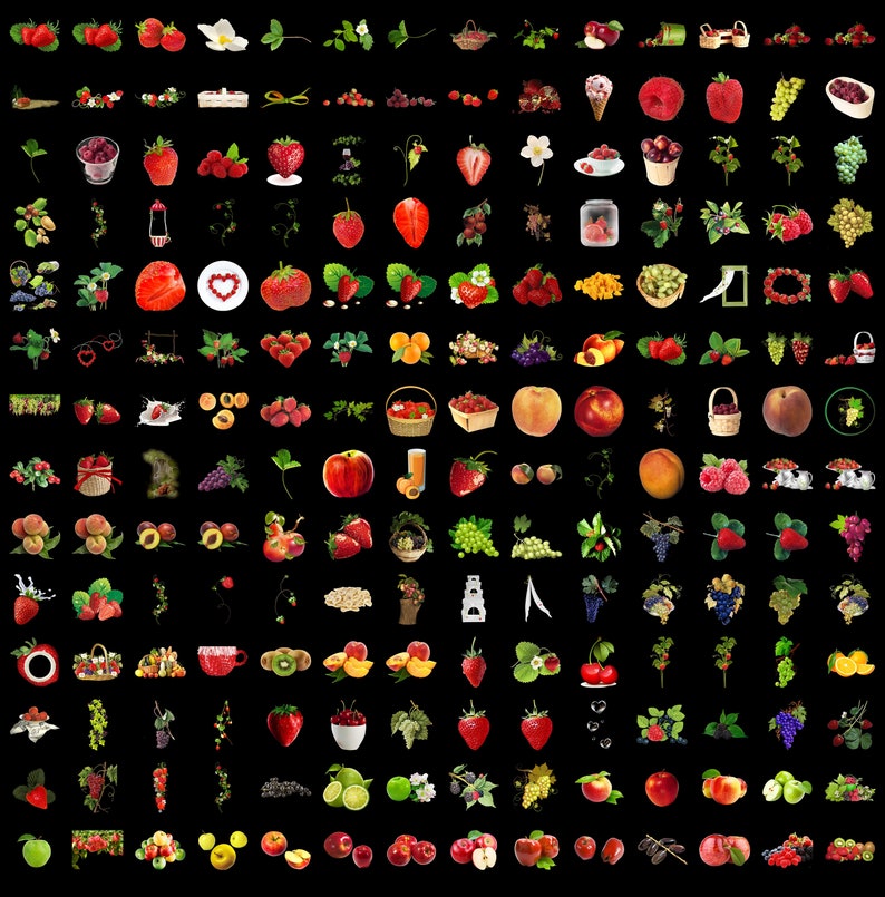 1500 FRUITS TRANSPARENT PNG Photoshop Overlays Fruits Png - Etsy