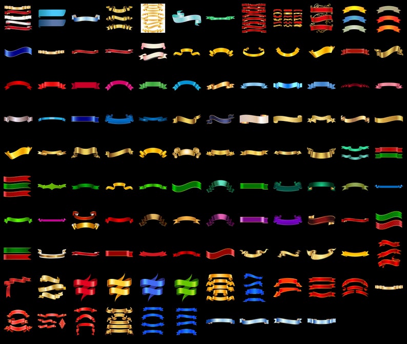 1000 RIBBONS TRANSPARENT PNG Photoshop Overlays Ribbons Png - Etsy