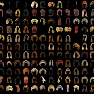 1000 Hair Photoshop Overlays: Transparent PNG Textures (digital ...