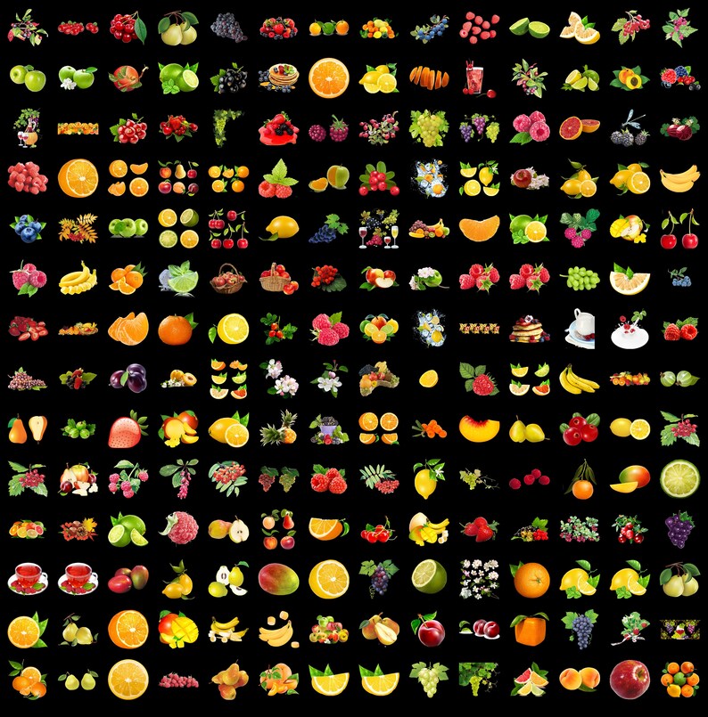 1500 FRUITS TRANSPARENT PNG Photoshop Overlays Fruits Png - Etsy