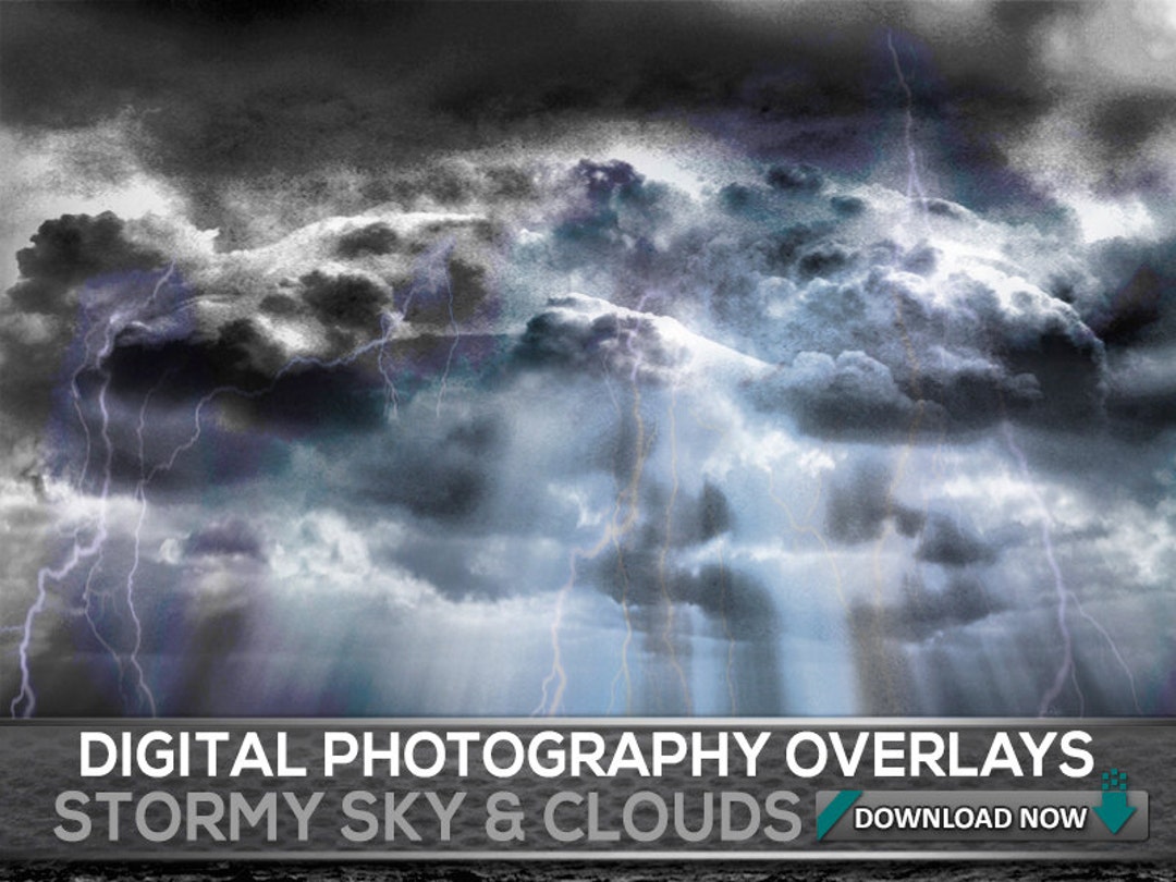 100 STORMY SKY OVERLAYS - Dark Sky Overlays, Thunder and Lightning Sky ...