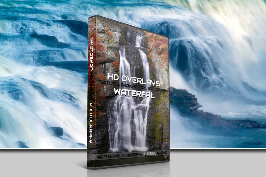 200 WATERFALL PHOTOSHOP OVERLAYS, Digital Textures, Backgrounds ...