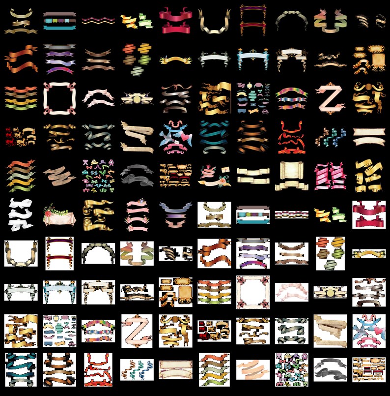 1000 Ribbon PNG Overlays: Transparent Photo Effects (digital Download ...
