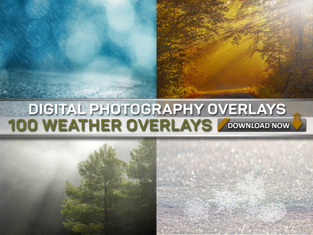 100 WEATHER OVERLAYS : 25 Snow Overlays - 25 Rain Overlays - 25 Fog ...