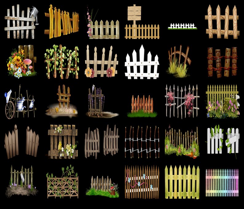 200 Benches, Fences, Gates PNG Overlays: Transparent Photoshop Files ...