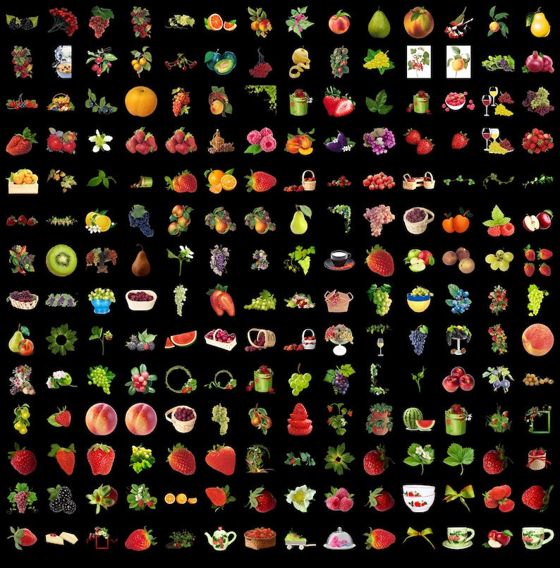 1500 FRUITS TRANSPARENT PNG Photoshop Overlays Fruits Png - Etsy