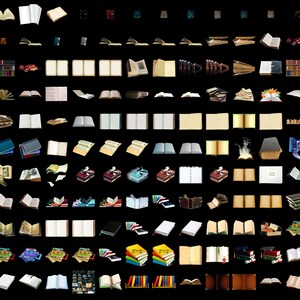 1000 Books Transparent PNG Overlays: Photoshop Backgrounds (digital ...