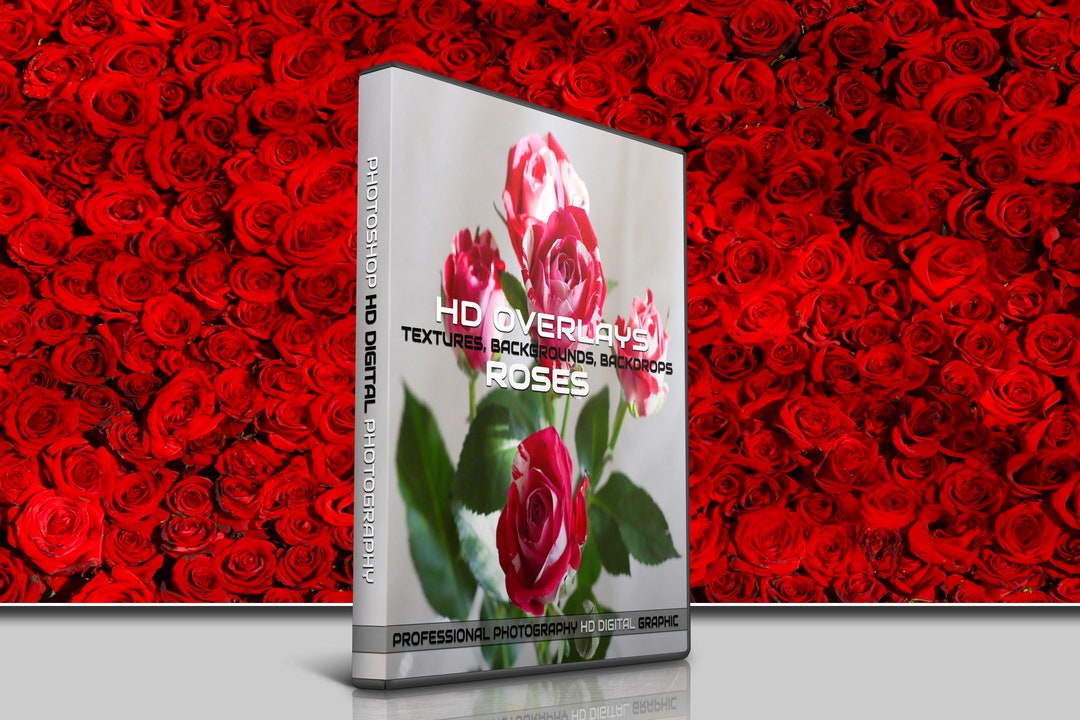 200 Red Roses Photoshop Overlays: HD Textures, Backgrounds (digital ...