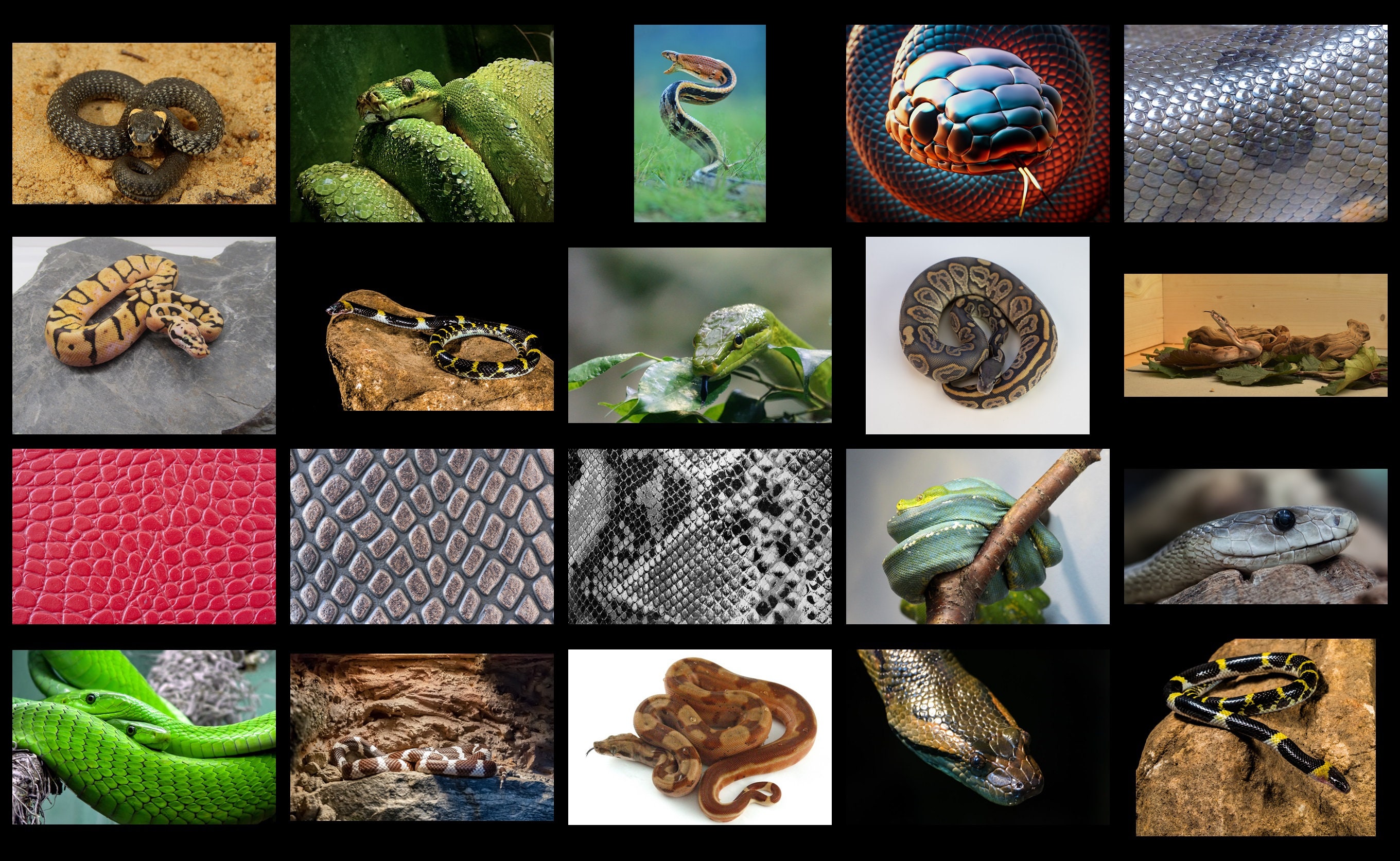 Snakes Species Collage