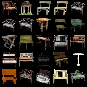 200 BENCHES TRANSPARENT PNG Photoshop Overlays, Benches Png, Benches ...