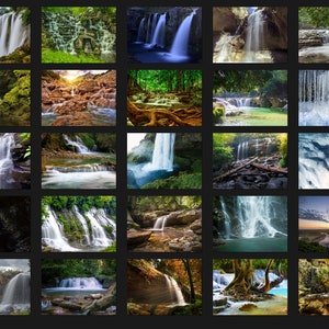 200 WATERFALL PHOTOSHOP OVERLAYS, Digital Textures, Backgrounds ...