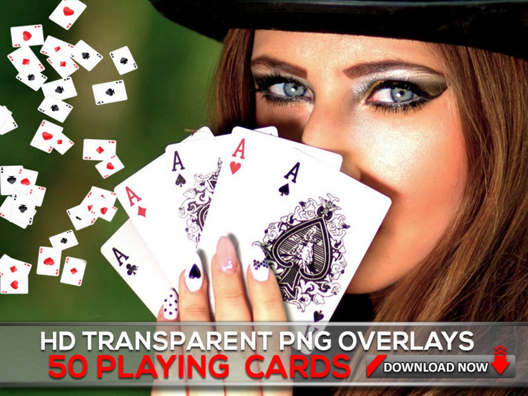 50 Aces Playing Cards PNG Overlays: Digital Photoshop Backgrounds - Etsy