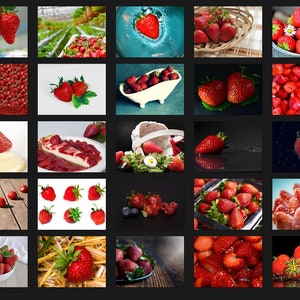 200 STRAWBERRY PHOTOSHOP OVERLAYS, Digital Textures, Backgrounds ...