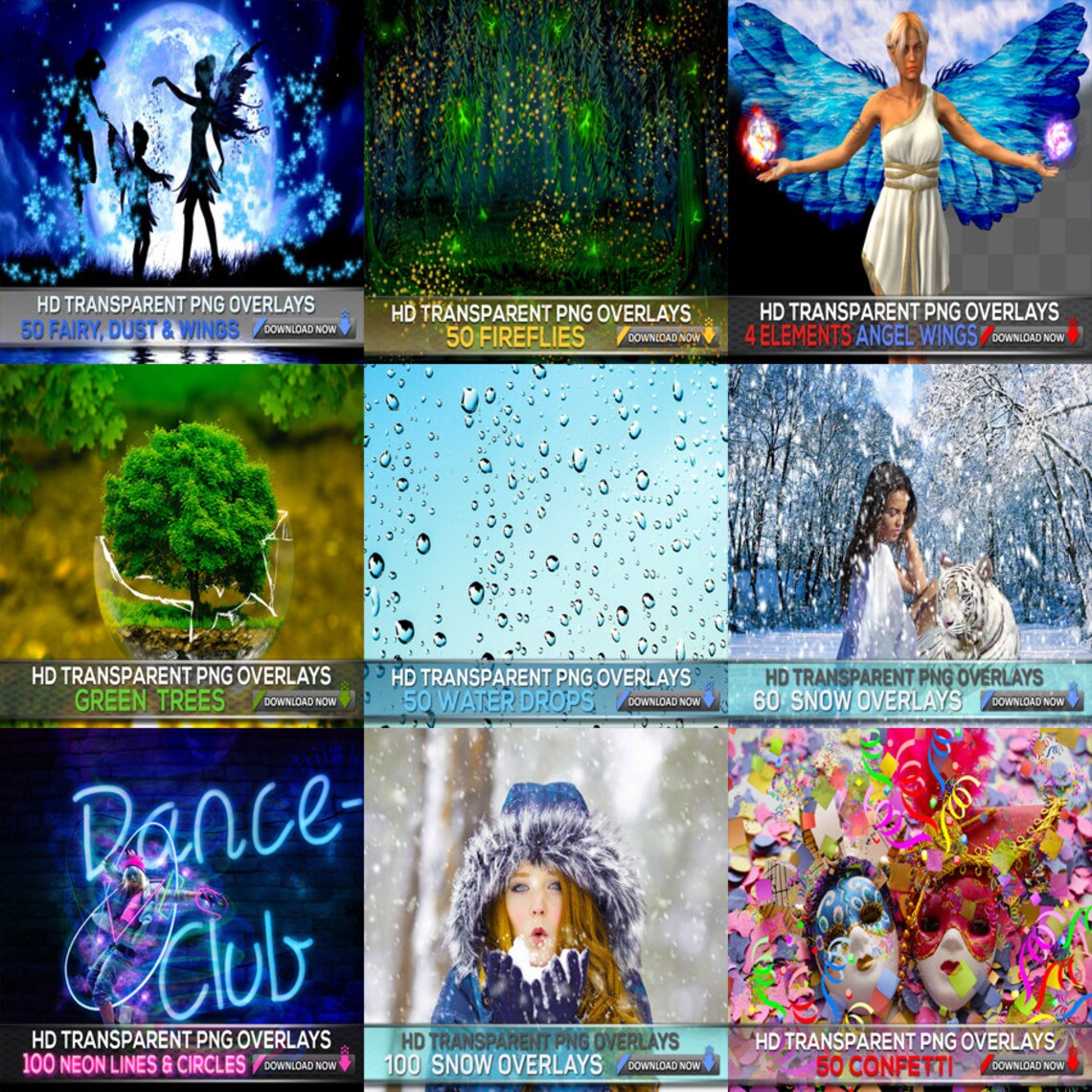 2000 TRANSPARENT PNG PHOTOSHOP Overlays Big Bundle Snow | Etsy