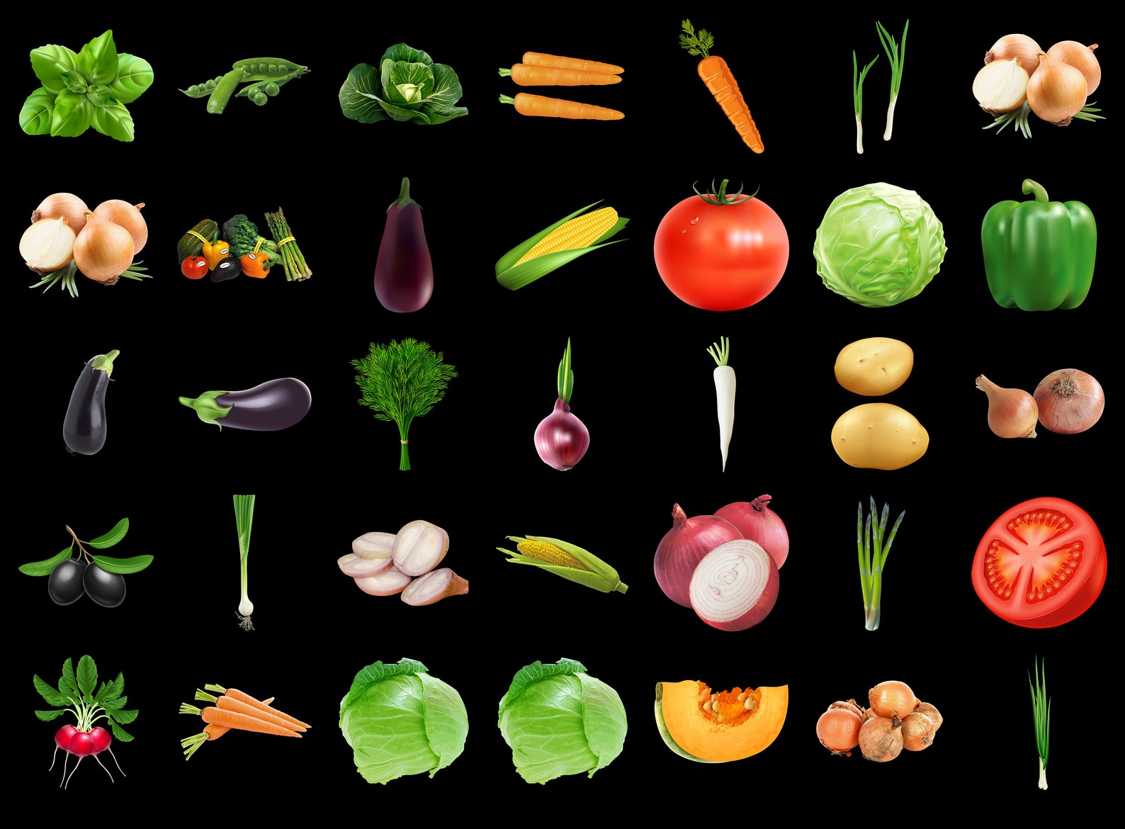 Vegetables PNG Overlays: 250 Transparent Photoshop Backgrounds (digital ...