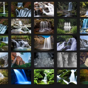 200 WATERFALL PHOTOSHOP OVERLAYS, Digital Textures, Backgrounds ...