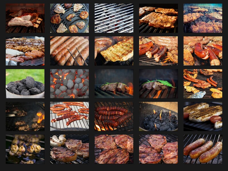 200 BARBECUE PHOTOSHOP OVERLAYS Digital Textures | Etsy