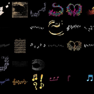 350 MUSIC NOTES TRANSPARENT Png Photoshop Overlays, Music Notes Png ...