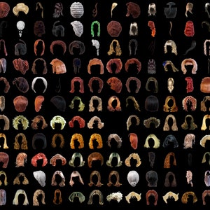 1000 Hair Photoshop Overlays: Transparent PNG Textures (digital ...