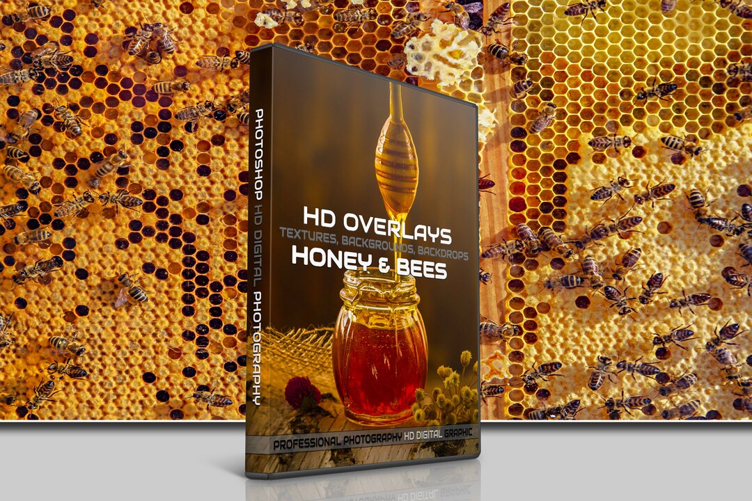 200 HONEY BEES PHOTOSHOP Overlays, Digital Textures, Backgrounds ...
