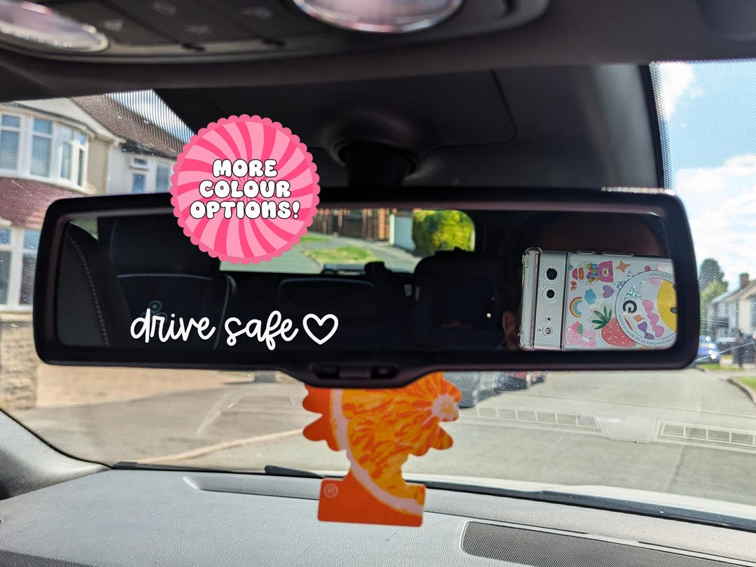 Drive Safe Heart Vinyl Car Mirror Decal: Rearview Mirror Sticker - Etsy